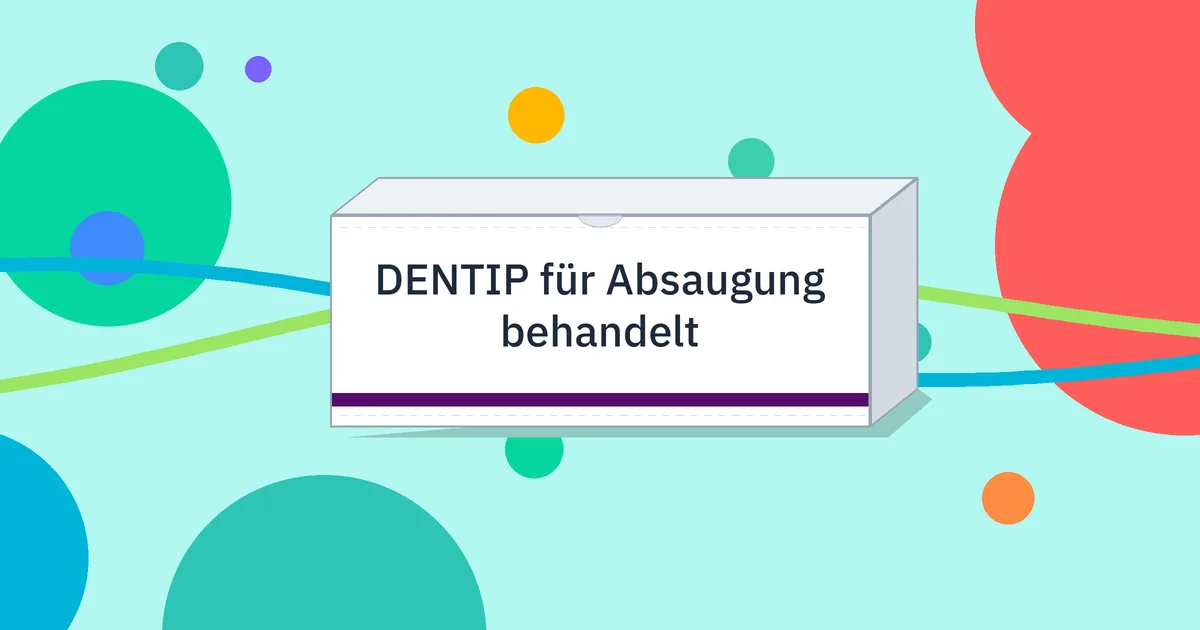 Symbolbild: Packung mit der Aufschrift DENTIP für Absaugung behandelt (PZN 01548007) – Verfügbarkeit und Bezug in Apotheken in Frankfurt am Main
