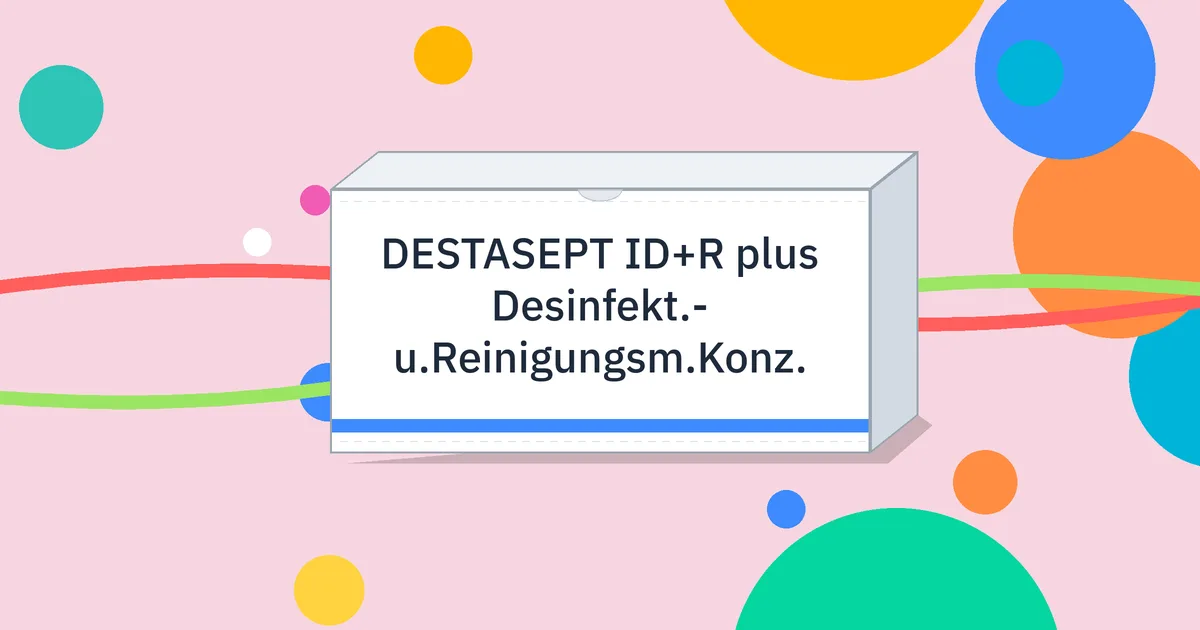 Symbolbild: Packung mit der Aufschrift DESTASEPT ID+R plus Desinfekt.-u.Reinigungsm.Konz. (PZN 10088763) – Verfügbarkeit und Bezug in Apotheken in Frankfurt am Main