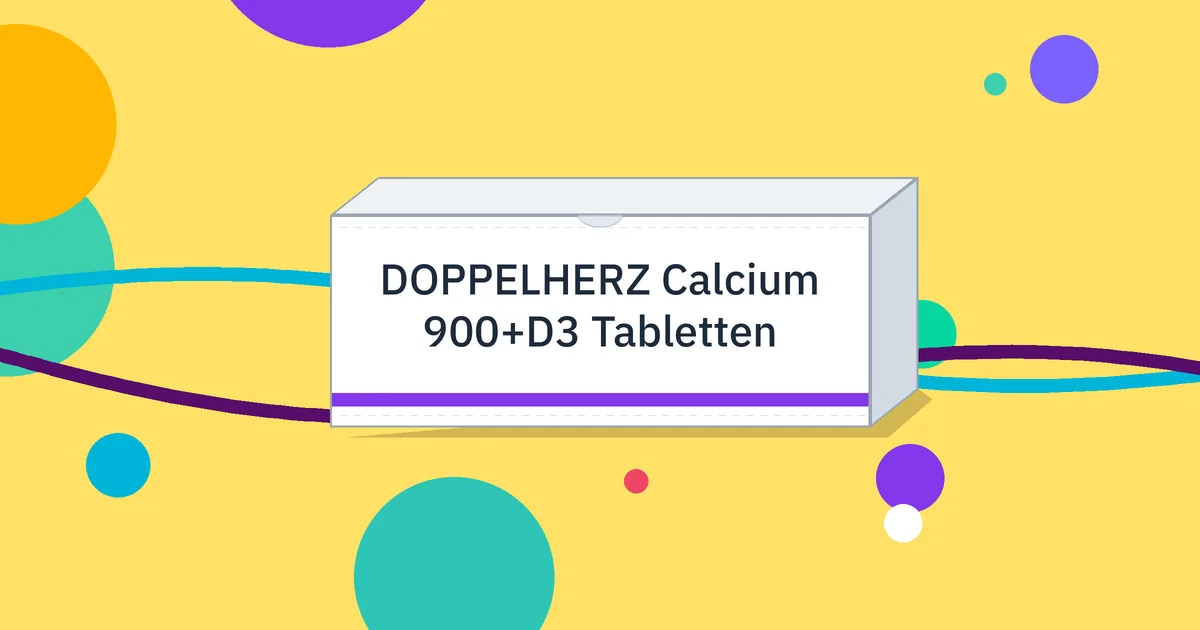 Symbolbild: Packung mit der Aufschrift DOPPELHERZ Calcium 900+D3 Tabletten (PZN 16576498) – Verfügbarkeit und Bezug in Apotheken in Frankfurt am Main