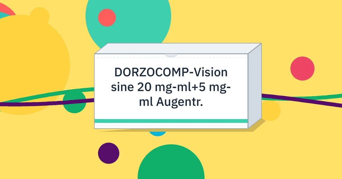 Symbolbild: Packung mit der Aufschrift DORZOCOMP-Vision sine 20 mg-ml+5 mg-ml Augentr. (PZN 19485661) – Verfügbarkeit und Bezug in Apotheken in Frankfurt am Main