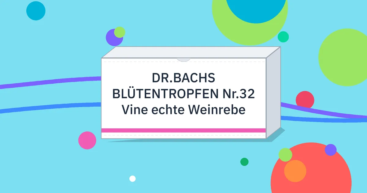 Symbolbild: Packung mit der Aufschrift DR.BACHS BLÜTENTROPFEN Nr.32 Vine echte Weinrebe (PZN 17193670) – Verfügbarkeit und Bezug in Apotheken in Frankfurt am Main