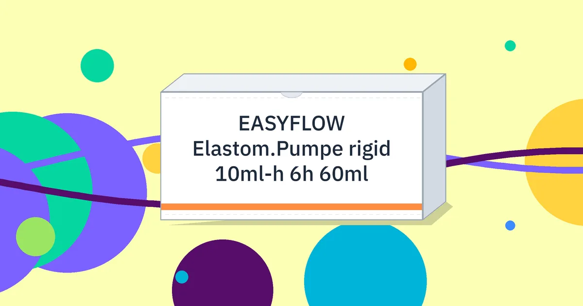 Symbolbild: Packung mit der Aufschrift EASYFLOW Elastom.Pumpe rigid 10ml-h 6h 60ml (PZN 19262613) – Verfügbarkeit und Bezug in Apotheken in Frankfurt am Main