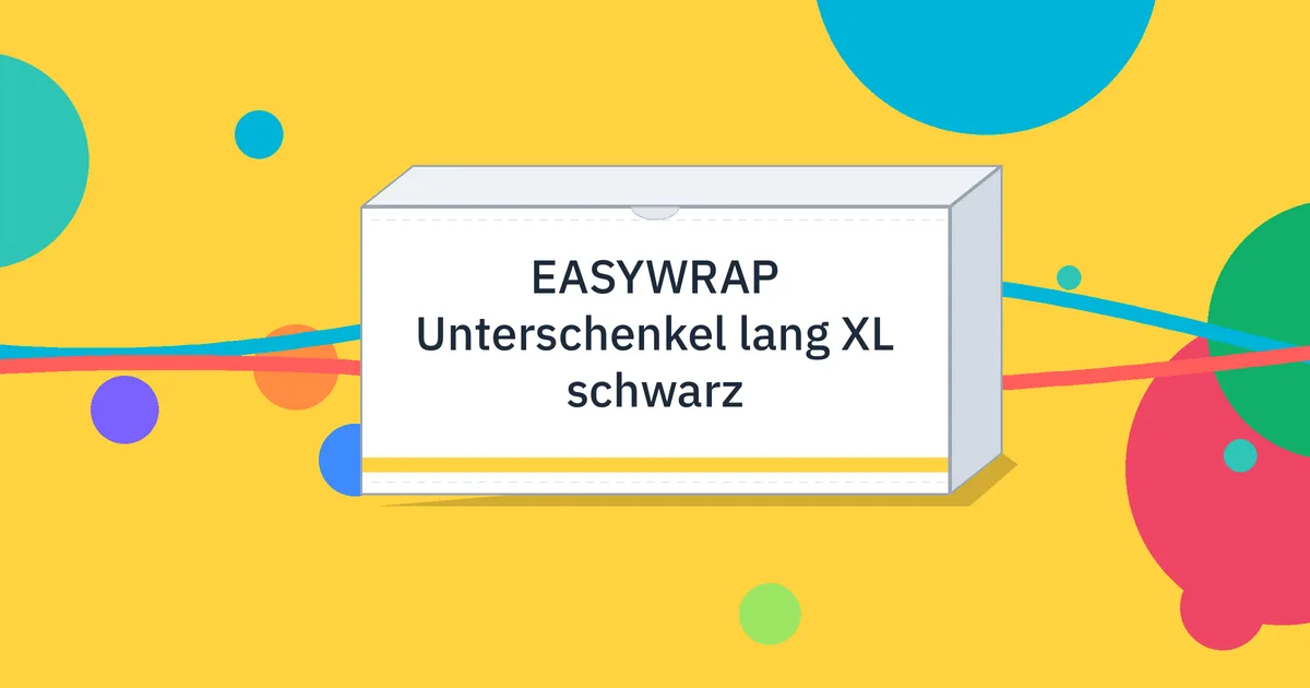 Symbolbild: Packung mit der Aufschrift EASYWRAP Unterschenkel lang XL schwarz (PZN 18748302) – Verfügbarkeit und Bezug in Apotheken in Frankfurt am Main