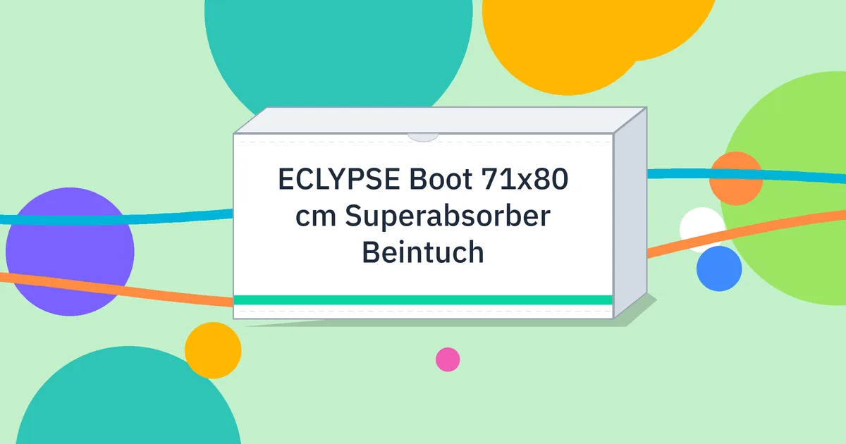 Symbolbild: Packung mit der Aufschrift ECLYPSE Boot 71x80 cm Superabsorber Beintuch (PZN 14233618) – Verfügbarkeit und Bezug in Apotheken in Frankfurt am Main