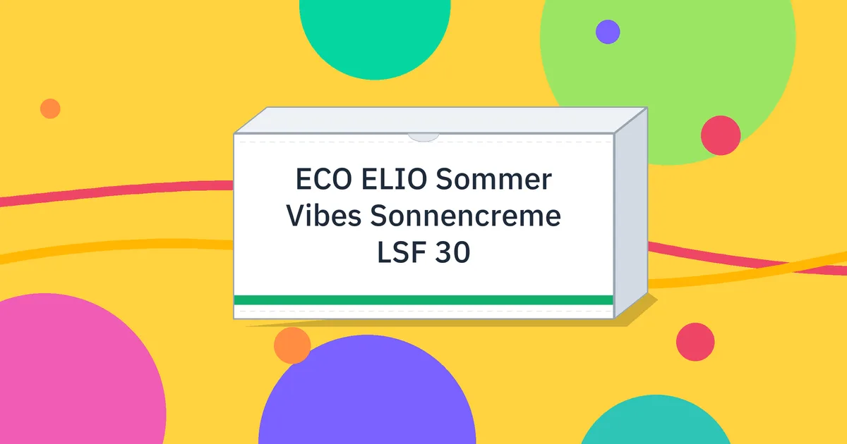 Symbolbild: Packung mit der Aufschrift ECO ELIO Sommer Vibes Sonnencreme LSF 30 (PZN 19815911) – Verfügbarkeit und Bezug in Apotheken in Frankfurt am Main