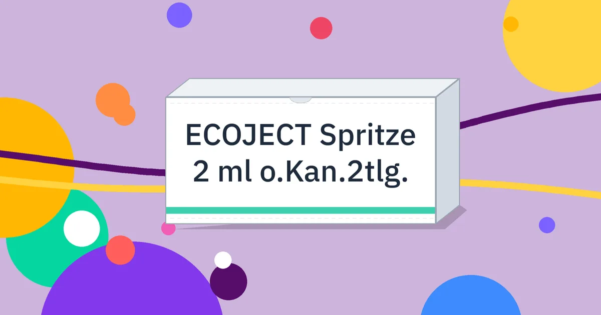 Symbolbild: Packung mit der Aufschrift ECOJECT Spritze 2 ml o.Kan.2tlg. (PZN 04676645) – Verfügbarkeit und Bezug in Apotheken in Frankfurt am Main
