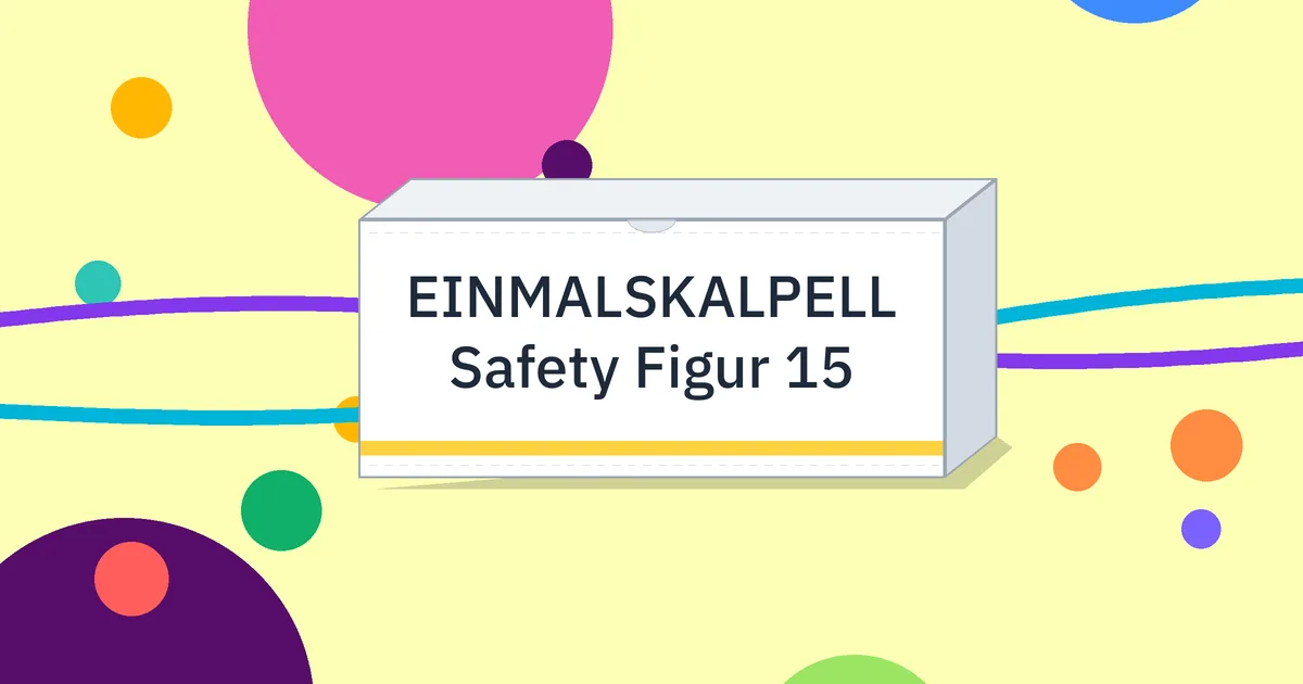 Symbolbild: Packung mit der Aufschrift EINMALSKALPELL Safety Figur 15 (PZN 18202336) – Verfügbarkeit und Bezug in Apotheken in Frankfurt am Main