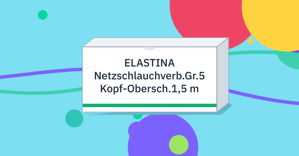 Symbolbild: Packung mit der Aufschrift ELASTINA Netzschlauchverb.Gr.5 Kopf-Obersch.1,5 m (PZN 20128305) – Verfügbarkeit und Bezug in Apotheken in Frankfurt am Main
