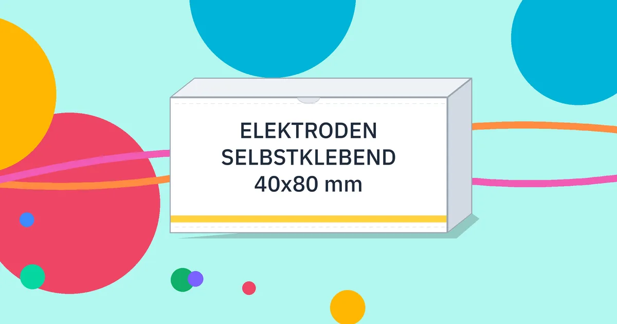 Symbolbild: Packung mit der Aufschrift ELEKTRODEN SELBSTKLEBEND 40x80 mm (PZN 02651121) – Verfügbarkeit und Bezug in Apotheken in Frankfurt am Main
