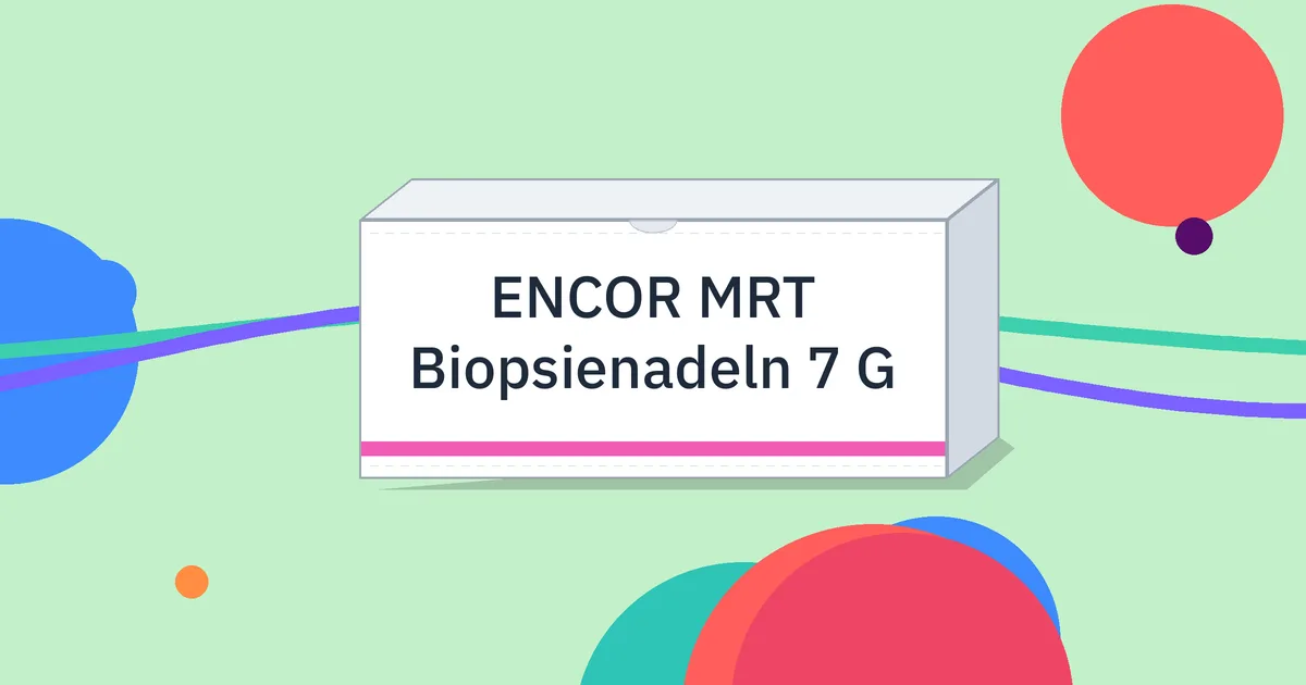 Symbolbild: Packung mit der Aufschrift ENCOR MRT Biopsienadeln 7 G (PZN 03576692) – Verfügbarkeit und Bezug in Apotheken in Frankfurt am Main