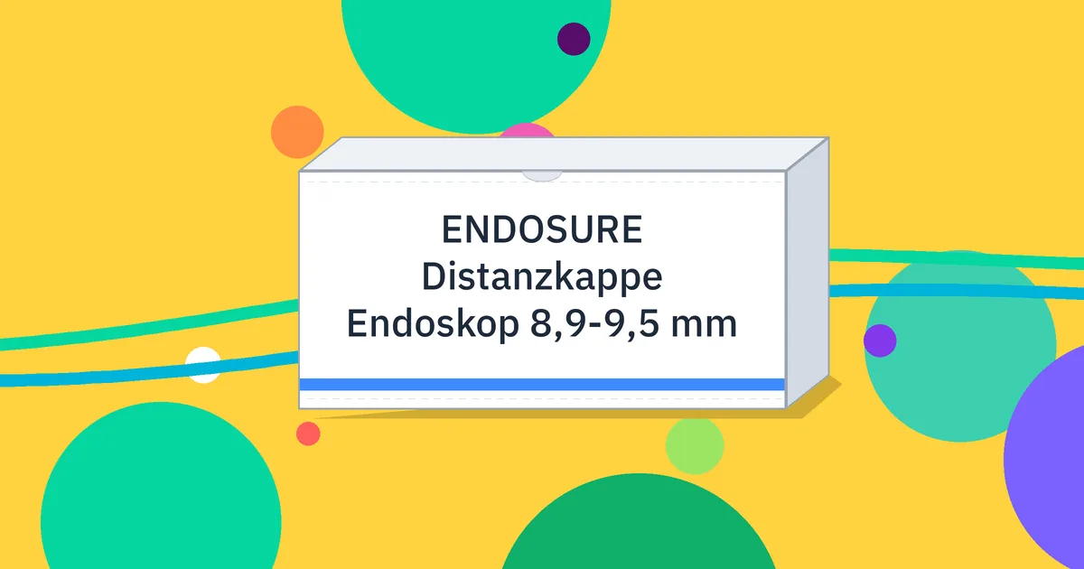 Symbolbild: Packung mit der Aufschrift ENDOSURE Distanzkappe Endoskop 8,9-9,5 mm (PZN 20539304) – Verfügbarkeit und Bezug in Apotheken in Frankfurt am Main