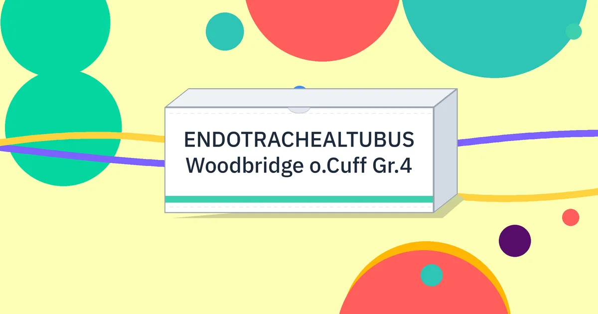 Symbolbild: Packung mit der Aufschrift ENDOTRACHEALTUBUS Woodbridge o.Cuff Gr.4 (PZN 04883551) – Verfügbarkeit und Bezug in Apotheken in Frankfurt am Main