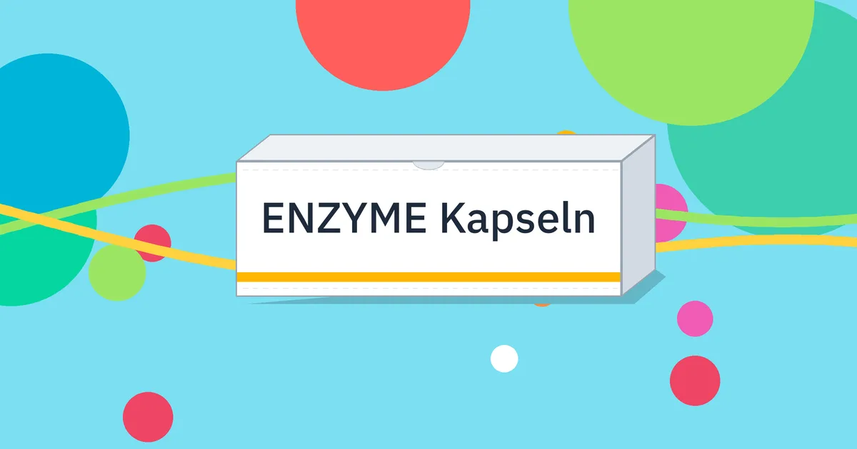 Symbolbild: Packung mit der Aufschrift ENZYME Kapseln (PZN 18665496) – Verfügbarkeit und Bezug in Apotheken in Frankfurt am Main