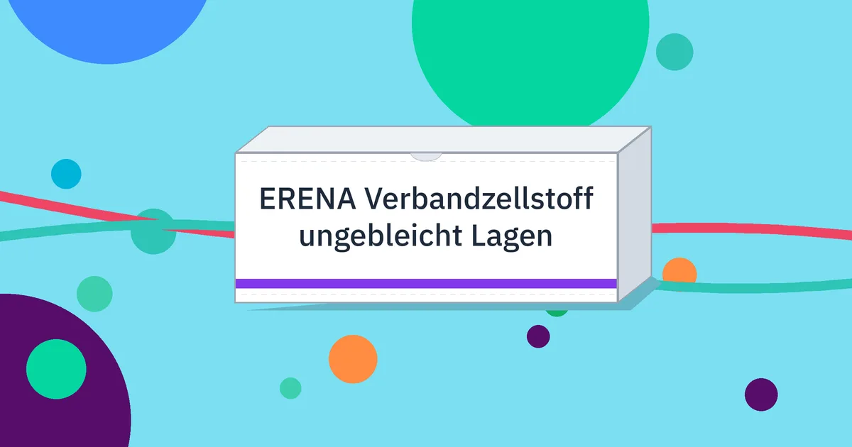 Symbolbild: Packung mit der Aufschrift ERENA Verbandzellstoff ungebleicht Lagen (PZN 03289745) – Verfügbarkeit und Bezug in Apotheken in Frankfurt am Main