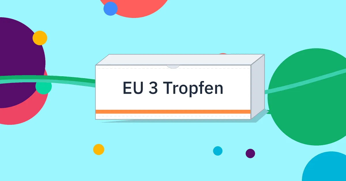Symbolbild: Packung mit der Aufschrift EU 3 Tropfen (PZN 09628378) – Verfügbarkeit und Bezug in Apotheken in Frankfurt am Main