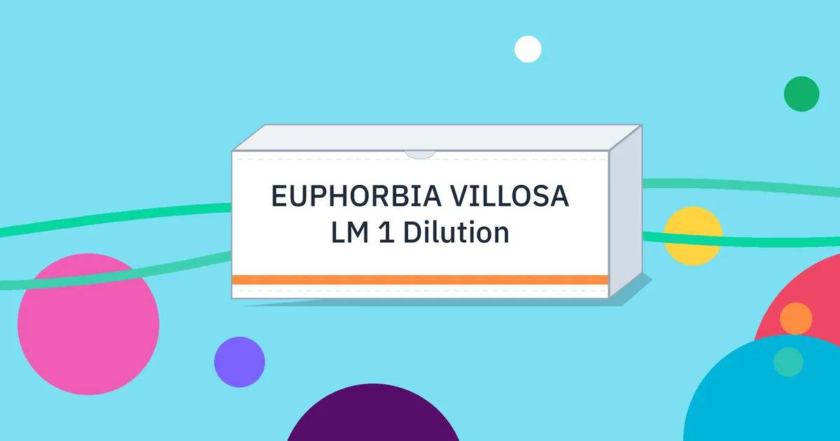 Symbolbild: Packung mit der Aufschrift EUPHORBIA VILLOSA LM 1 Dilution (PZN 13482615) – Verfügbarkeit und Bezug in Apotheken in Frankfurt am Main