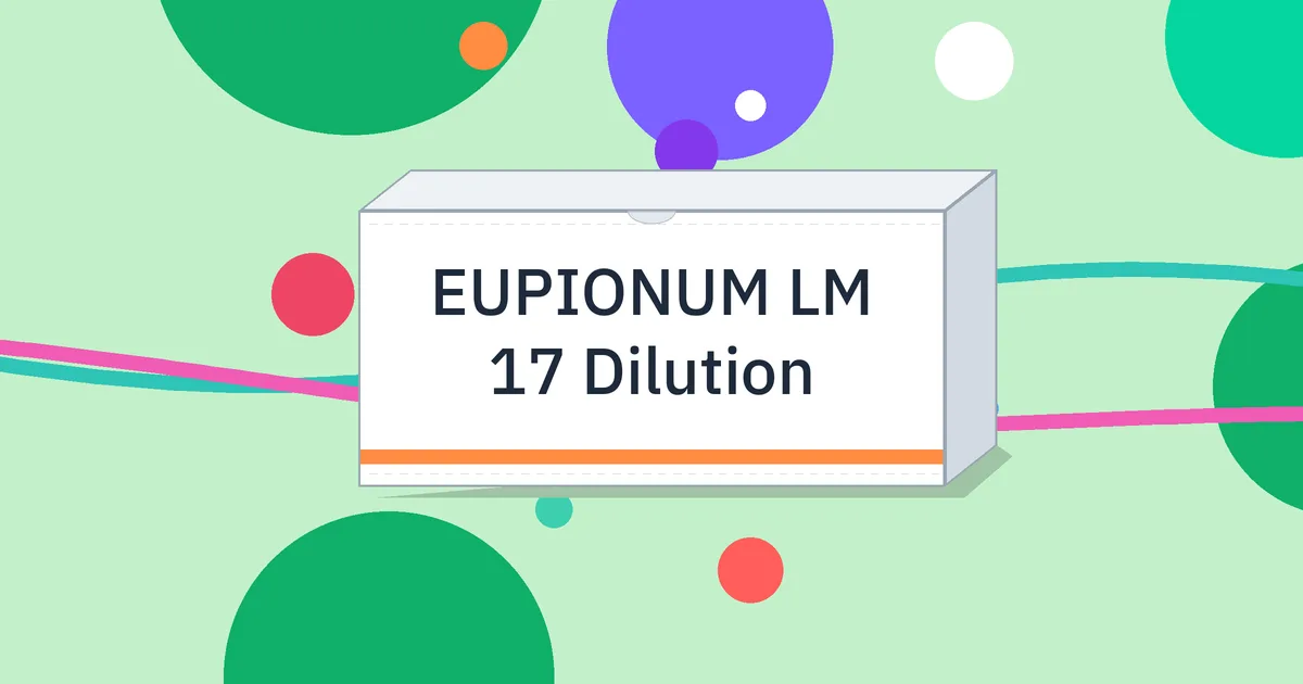 Symbolbild: Packung mit der Aufschrift EUPIONUM LM 17 Dilution (PZN 13483744) – Verfügbarkeit und Bezug in Apotheken in Frankfurt am Main