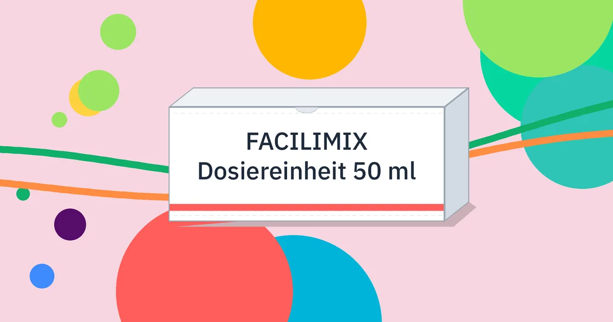 Symbolbild: Packung mit der Aufschrift FACILIMIX Dosiereinheit 50 ml (PZN 16795496) – Verfügbarkeit und Bezug in Apotheken in Frankfurt am Main