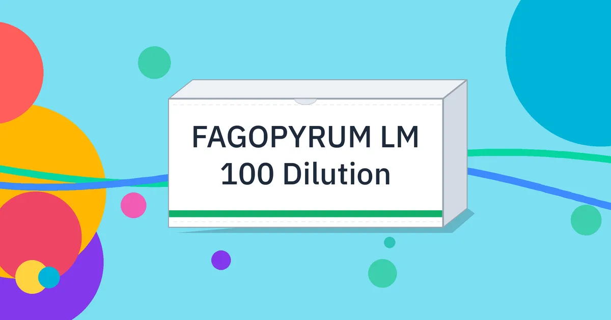 Symbolbild: Packung mit der Aufschrift FAGOPYRUM LM 100 Dilution (PZN 13486777) – Verfügbarkeit und Bezug in Apotheken in Frankfurt am Main