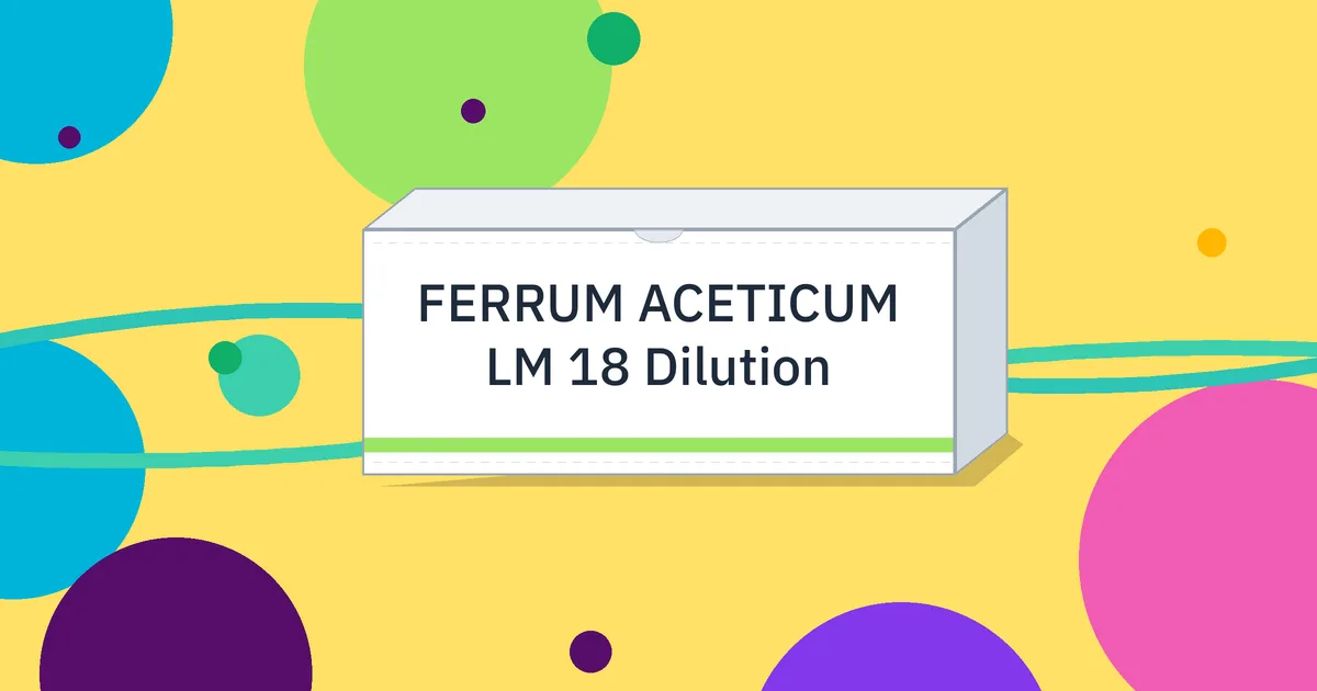 Symbolbild: Packung mit der Aufschrift FERRUM ACETICUM LM 18 Dilution (PZN 13488405) – Verfügbarkeit und Bezug in Apotheken in Frankfurt am Main