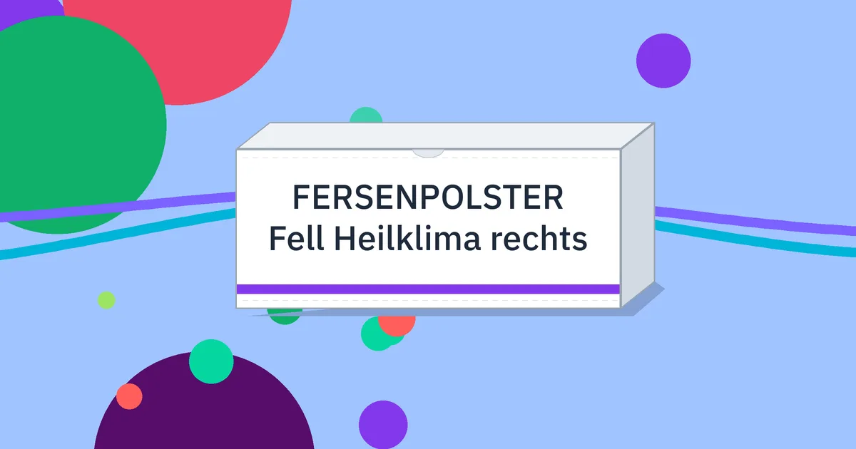 Symbolbild: Packung mit der Aufschrift FERSENPOLSTER Fell Heilklima rechts (PZN 04868706) – Verfügbarkeit und Bezug in Apotheken in Frankfurt am Main