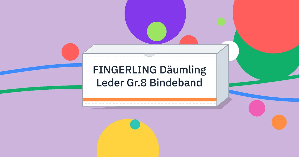 Symbolbild: Packung mit der Aufschrift FINGERLING Däumling Leder Gr.8 Bindeband (PZN 01962304) – Verfügbarkeit und Bezug in Apotheken in Frankfurt am Main
