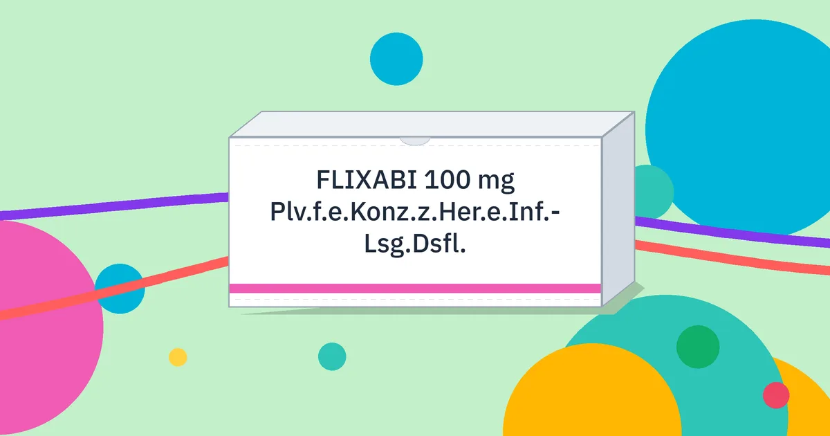 Symbolbild: Packung mit der Aufschrift FLIXABI 100 mg Plv.f.e.Konz.z.Her.e.Inf.-Lsg.Dsfl. (PZN 20687720) – Verfügbarkeit und Bezug in Apotheken in Frankfurt am Main
