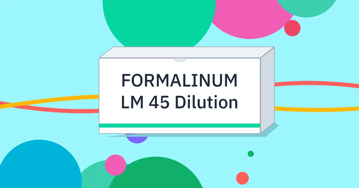 Symbolbild: Packung mit der Aufschrift FORMALINUM LM 45 Dilution (PZN 12873839) – Verfügbarkeit und Bezug in Apotheken in Frankfurt am Main