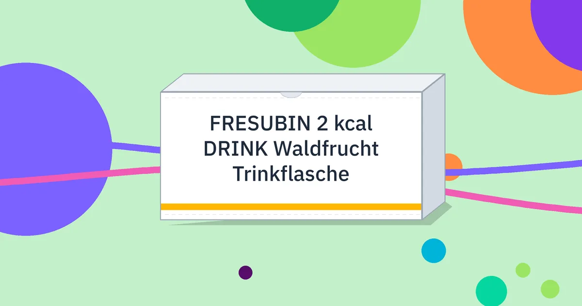 Symbolbild: Packung mit der Aufschrift FRESUBIN 2 kcal DRINK Waldfrucht Trinkflasche (PZN 20186805) – Verfügbarkeit und Bezug in Apotheken in Frankfurt am Main