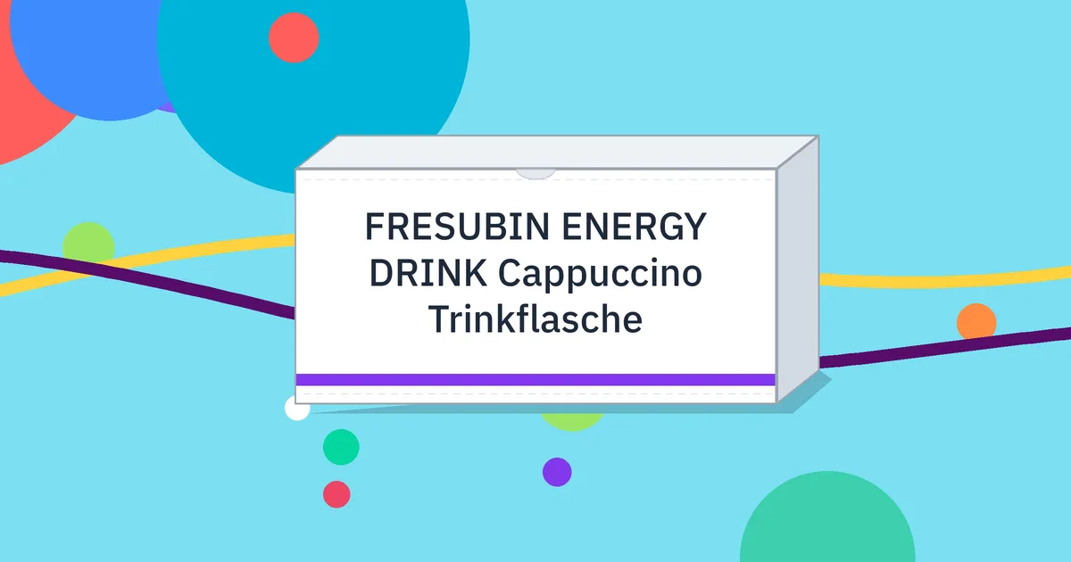 Symbolbild: Packung mit der Aufschrift FRESUBIN ENERGY DRINK Cappuccino Trinkflasche (PZN 14360067) – Verfügbarkeit und Bezug in Apotheken in Frankfurt am Main