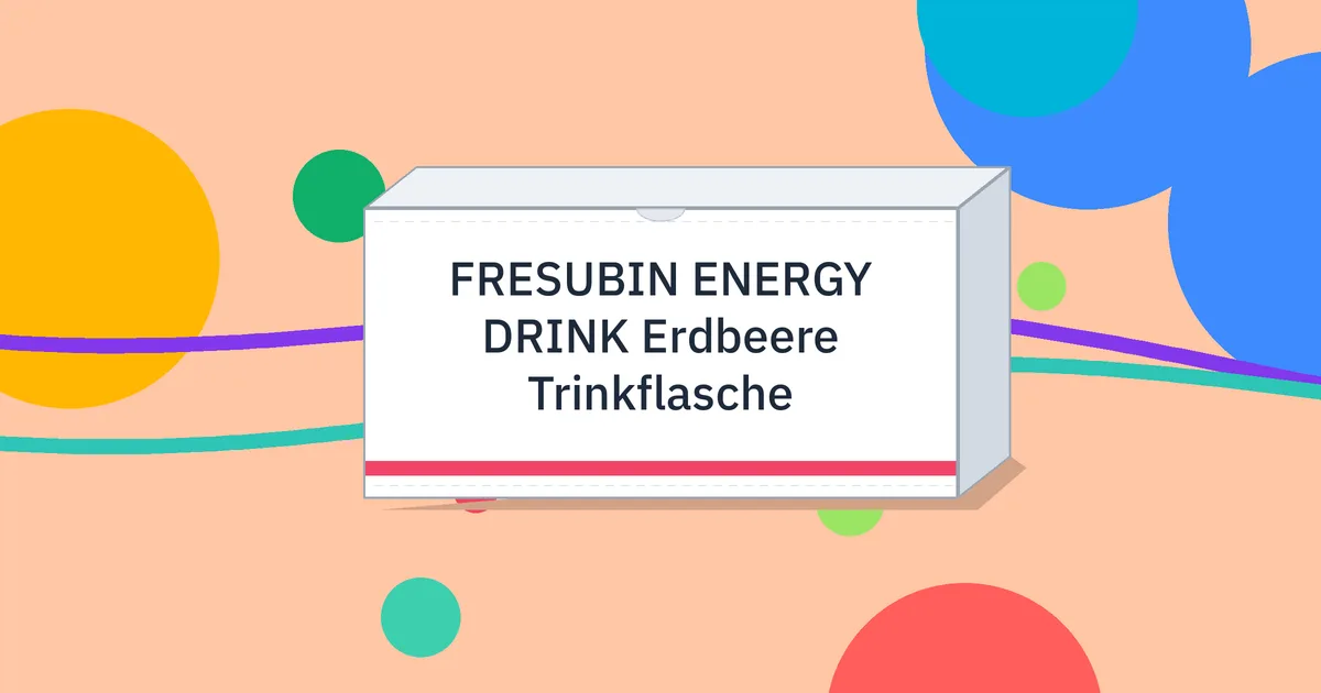 Symbolbild: Packung mit der Aufschrift FRESUBIN ENERGY DRINK Erdbeere Trinkflasche (PZN 02033794) – Verfügbarkeit und Bezug in Apotheken in Frankfurt am Main