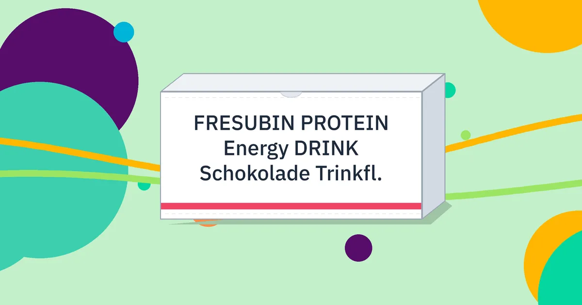 Symbolbild: Packung mit der Aufschrift FRESUBIN PROTEIN Energy DRINK Schokolade Trinkfl. (PZN 18832675) – Verfügbarkeit und Bezug in Apotheken in Frankfurt am Main