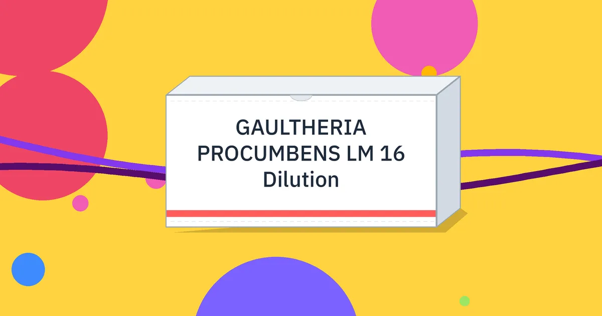 Symbolbild: Packung mit der Aufschrift GAULTHERIA PROCUMBENS LM 16 Dilution (PZN 13499018) – Verfügbarkeit und Bezug in Apotheken in Frankfurt am Main