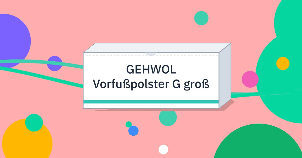 Symbolbild: Packung mit der Aufschrift GEHWOL Vorfußpolster G groß (PZN 05957903) – Verfügbarkeit und Bezug in Apotheken in Frankfurt am Main