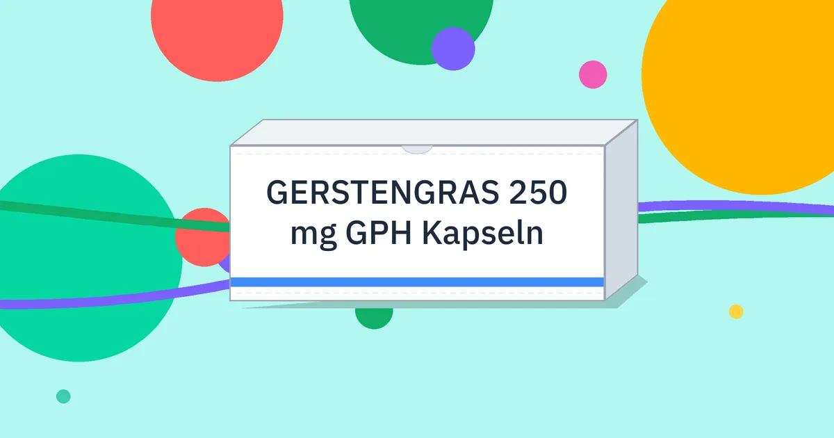 Symbolbild: Packung mit der Aufschrift GERSTENGRAS 250 mg GPH Kapseln (PZN 06106567) – Verfügbarkeit und Bezug in Apotheken in Frankfurt am Main