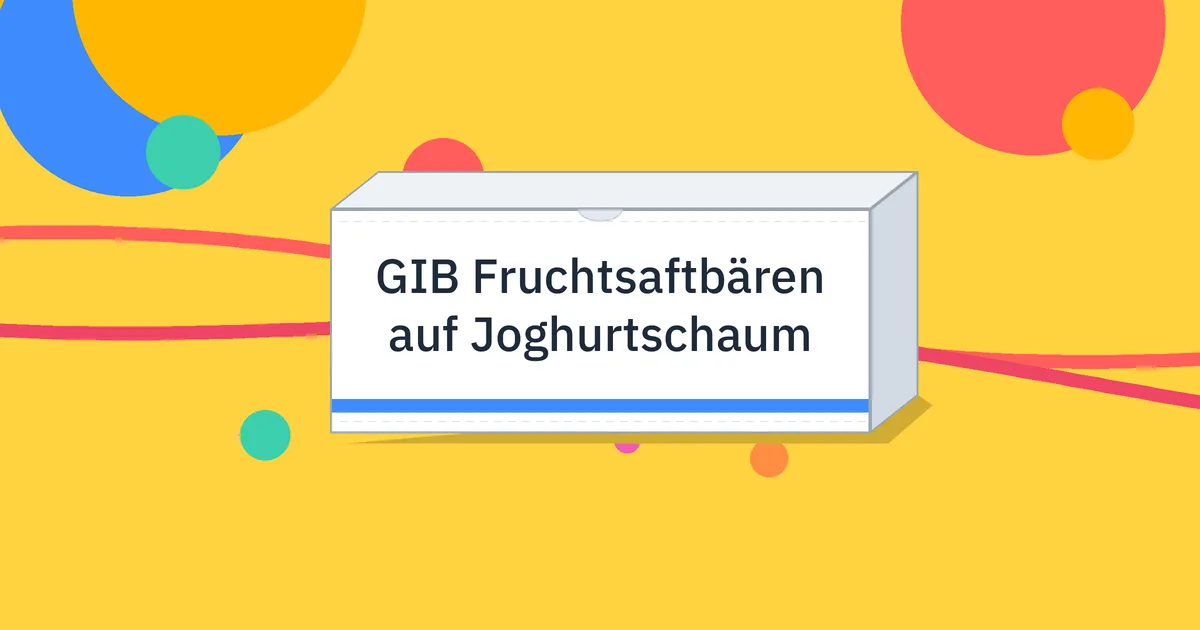 Symbolbild: Packung mit der Aufschrift GIB Fruchtsaftbären auf Joghurtschaum (PZN 18467891) – Verfügbarkeit und Bezug in Apotheken in Frankfurt am Main