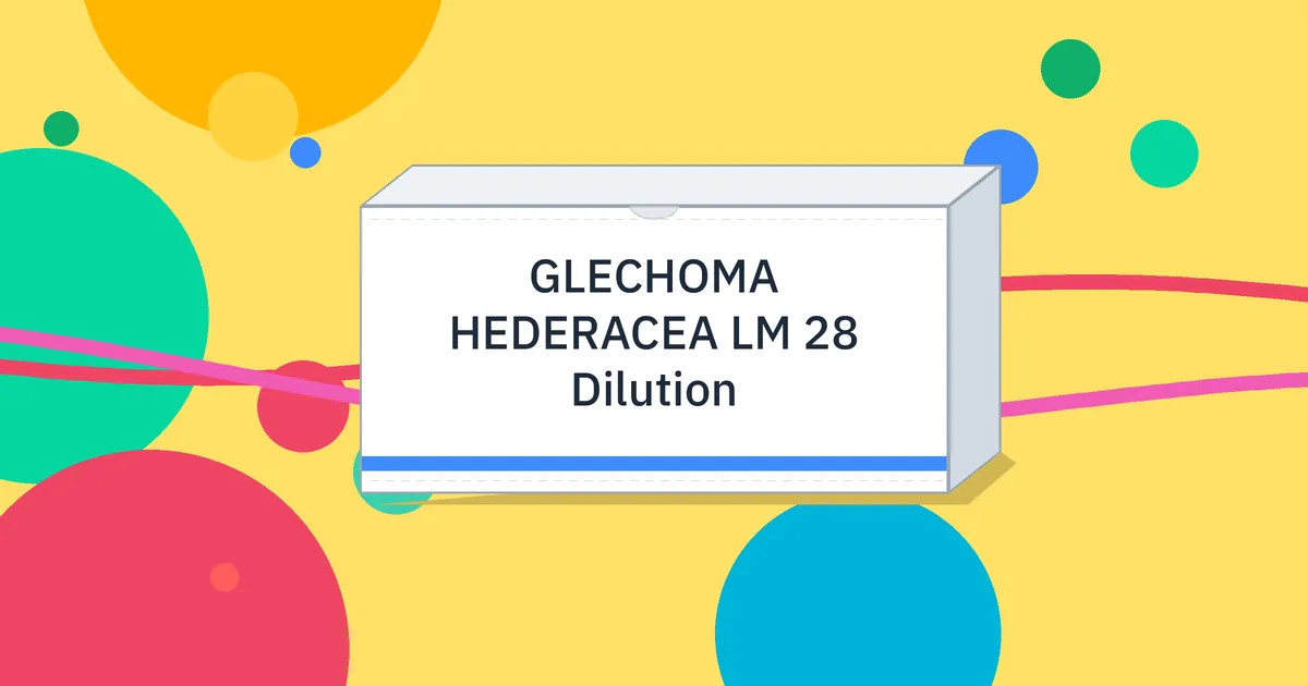 Symbolbild: Packung mit der Aufschrift GLECHOMA HEDERACEA LM 28 Dilution (PZN 13543475) – Verfügbarkeit und Bezug in Apotheken in Frankfurt am Main