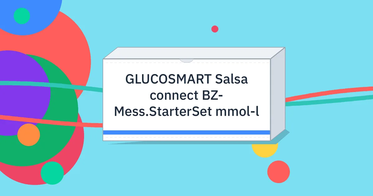 Symbolbild: Packung mit der Aufschrift GLUCOSMART Salsa connect BZ-Mess.StarterSet mmol-l (PZN 15735871) – Verfügbarkeit und Bezug in Apotheken in Frankfurt am Main