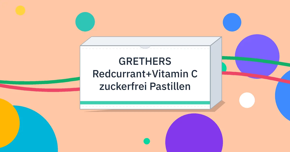 Symbolbild: Packung mit der Aufschrift GRETHERS Redcurrant+Vitamin C zuckerfrei Pastillen (PZN 07298184) – Verfügbarkeit und Bezug in Apotheken in Frankfurt am Main