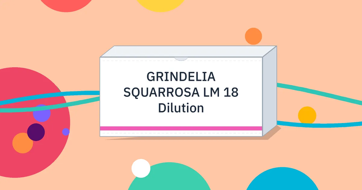 Symbolbild: Packung mit der Aufschrift GRINDELIA SQUARROSA LM 18 Dilution (PZN 13547527) – Verfügbarkeit und Bezug in Apotheken in Frankfurt am Main