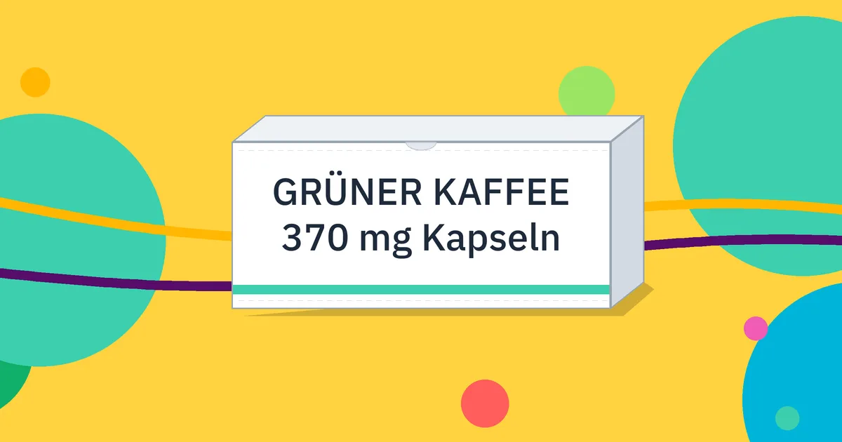 Symbolbild: Packung mit der Aufschrift GRÜNER KAFFEE 370 mg Kapseln (PZN 17189585) – Verfügbarkeit und Bezug in Apotheken in Frankfurt am Main