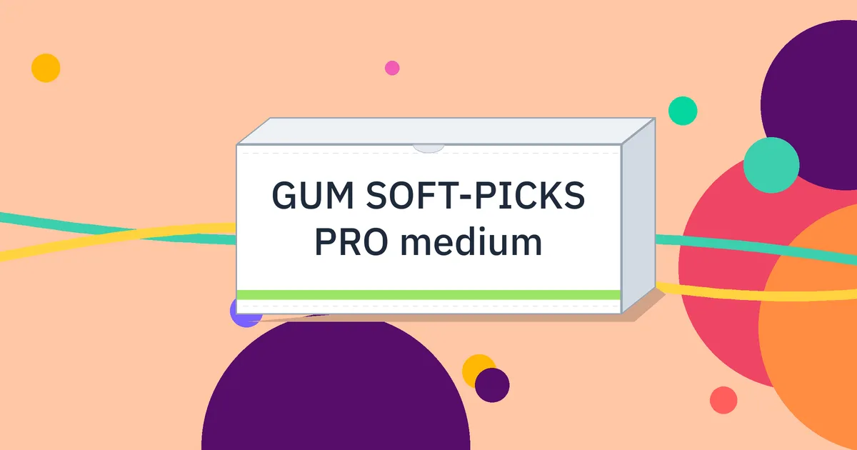 Symbolbild: Packung mit der Aufschrift GUM SOFT-PICKS PRO medium (PZN 18468347) – Verfügbarkeit und Bezug in Apotheken in Frankfurt am Main