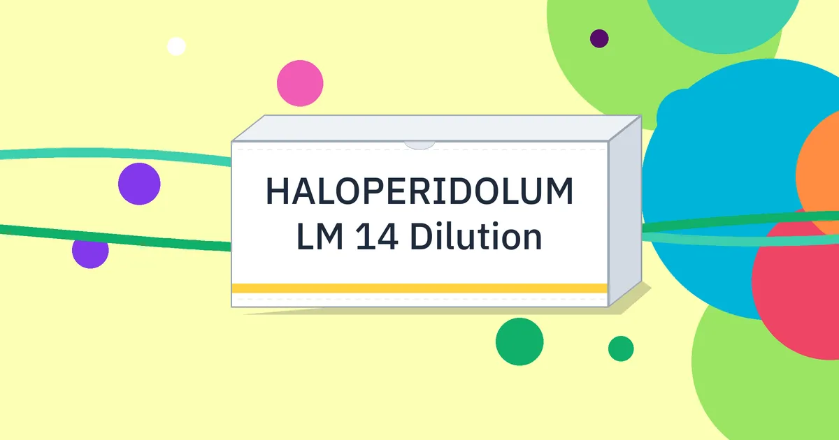 Symbolbild: Packung mit der Aufschrift HALOPERIDOLUM LM 14 Dilution (PZN 12883536) – Verfügbarkeit und Bezug in Apotheken in Frankfurt am Main