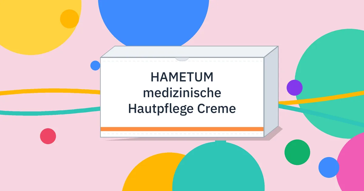 Symbolbild: Packung mit der Aufschrift HAMETUM medizinische Hautpflege Creme (PZN 09079486) – Verfügbarkeit und Bezug in Apotheken in Frankfurt am Main