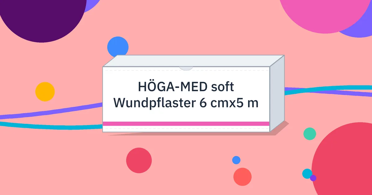 Symbolbild: Packung mit der Aufschrift HÖGA-MED soft Wundpflaster 6 cmx5 m (PZN 04977430) – Verfügbarkeit und Bezug in Apotheken in Frankfurt am Main