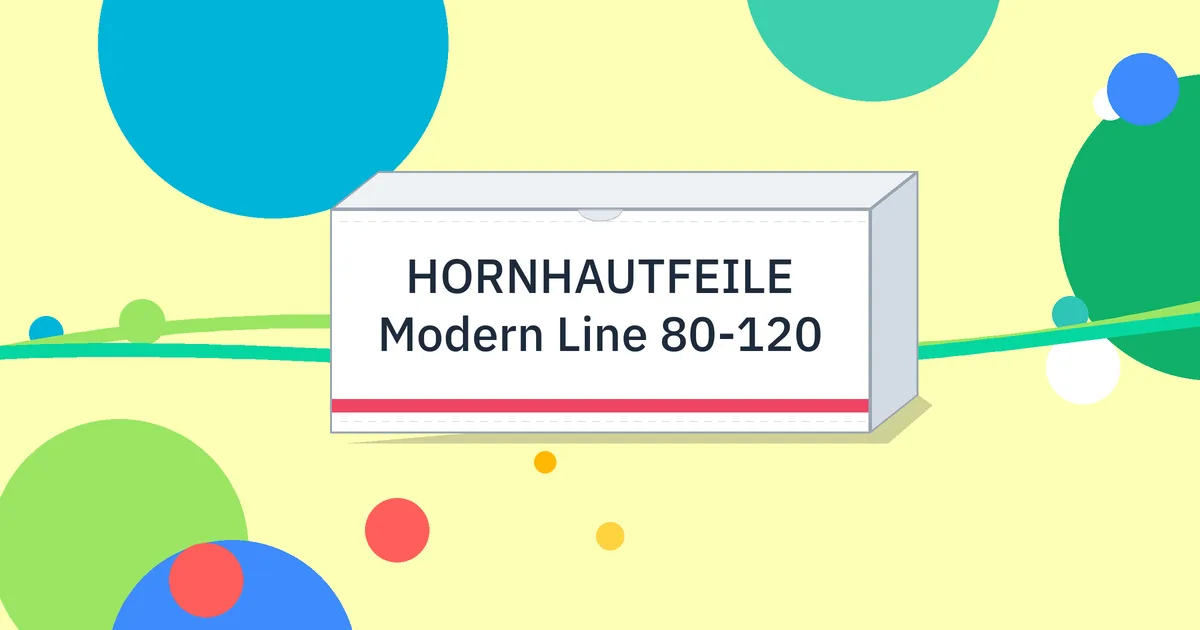 Symbolbild: Packung mit der Aufschrift HORNHAUTFEILE Modern Line 80-120 (PZN 20192616) – Verfügbarkeit und Bezug in Apotheken in Frankfurt am Main