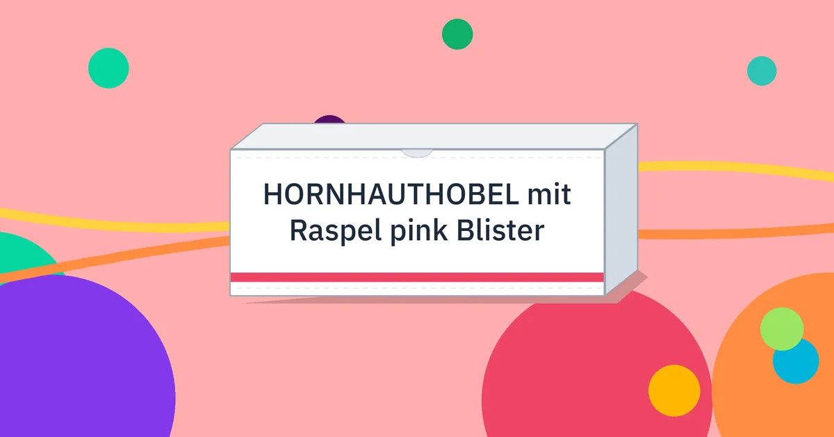 Symbolbild: Packung mit der Aufschrift HORNHAUTHOBEL mit Raspel pink Blister (PZN 01605633) – Verfügbarkeit und Bezug in Apotheken in Frankfurt am Main