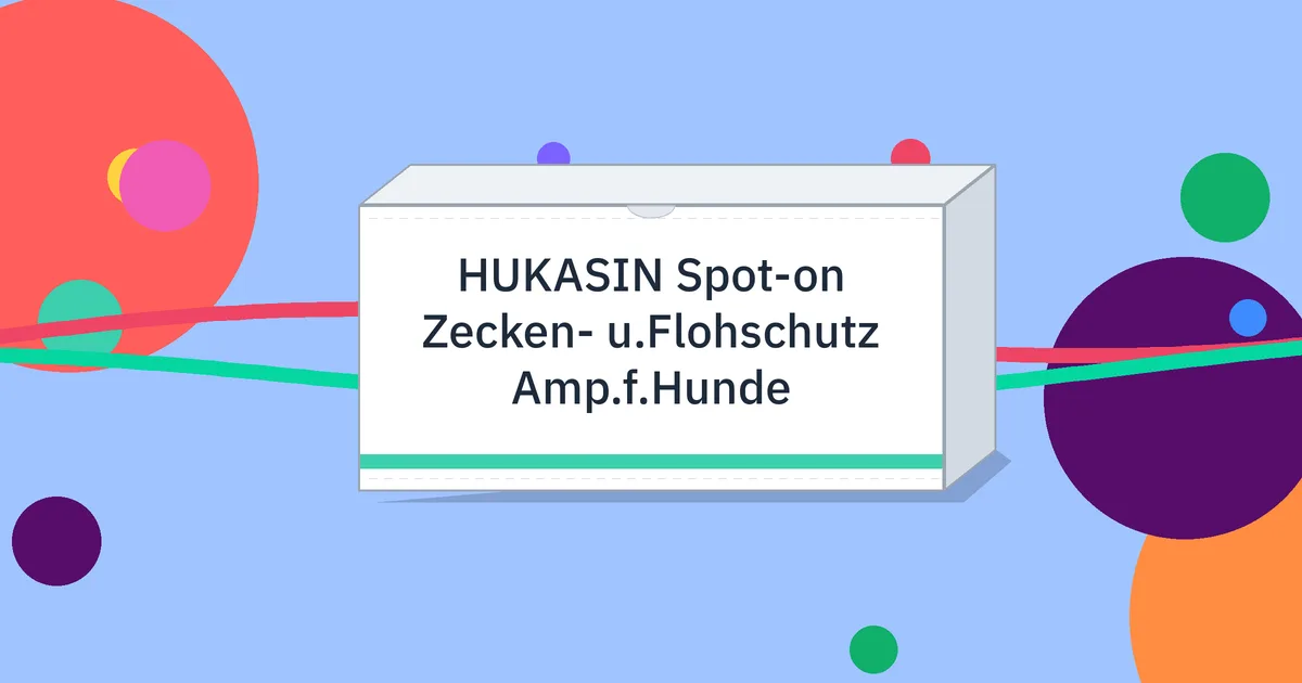 Symbolbild: Packung mit der Aufschrift HUKASIN Spot-on Zecken- u.Flohschutz Amp.f.Hunde (PZN 19079866) – Verfügbarkeit und Bezug in Apotheken in Frankfurt am Main
