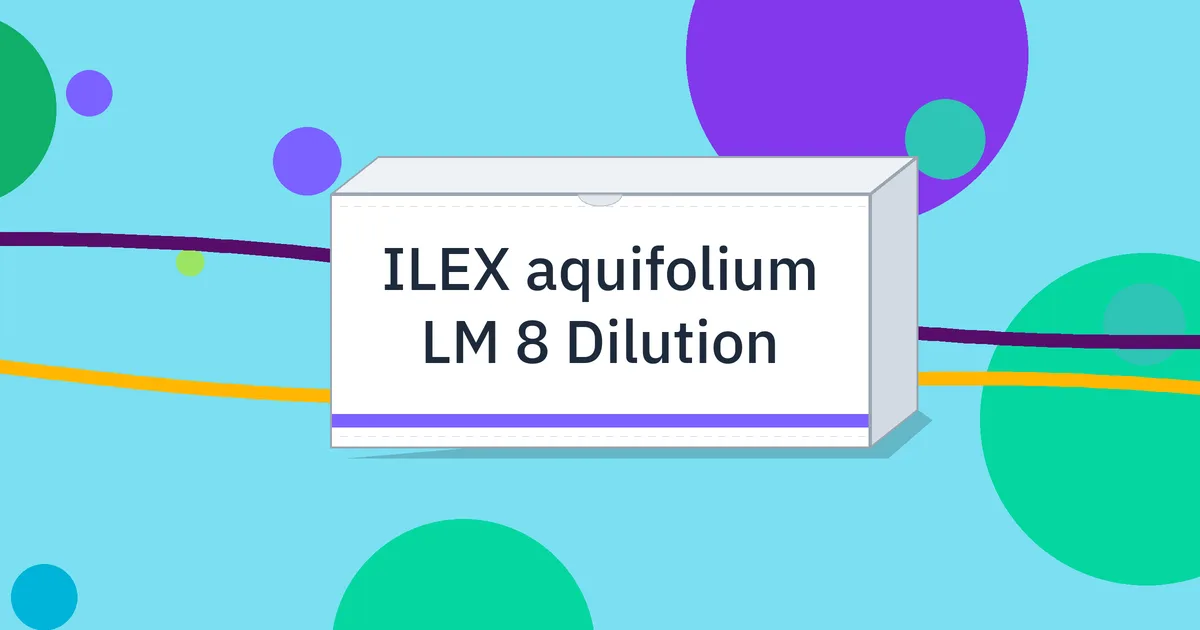 Symbolbild: Packung mit der Aufschrift ILEX aquifolium LM 8 Dilution (PZN 12912031) – Verfügbarkeit und Bezug in Apotheken in Frankfurt am Main