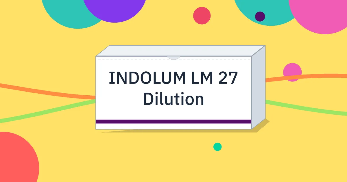 Symbolbild: Packung mit der Aufschrift INDOLUM LM 27 Dilution (PZN 13560172) – Verfügbarkeit und Bezug in Apotheken in Frankfurt am Main